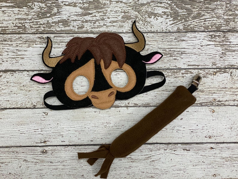 Handcrafted Bull Mask and Tail Set - Ideal for Imagination Play and ...