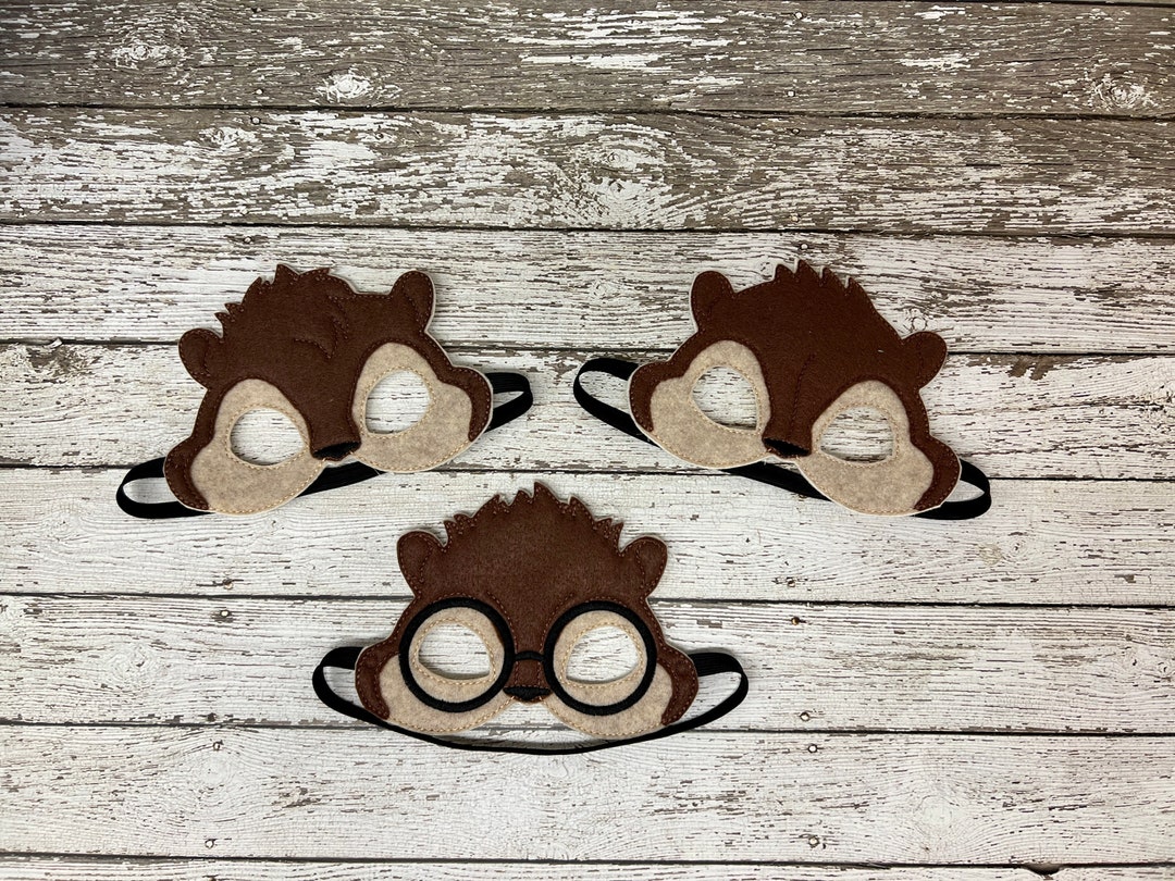 Embroidered Felt Chipmunk Mask: Animal Costume, Pretend Play - Etsy