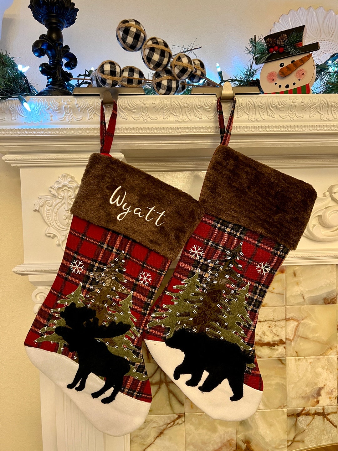 Personalized Embroidered Christmas Stocking Custom Name Christmas ...