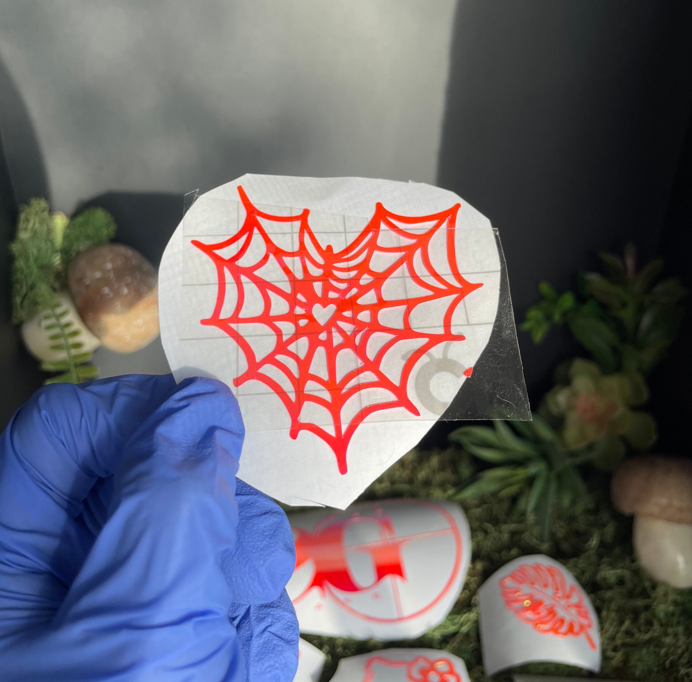 Pink Heart Shaped Spider Web Vinyl Decal - Etsy