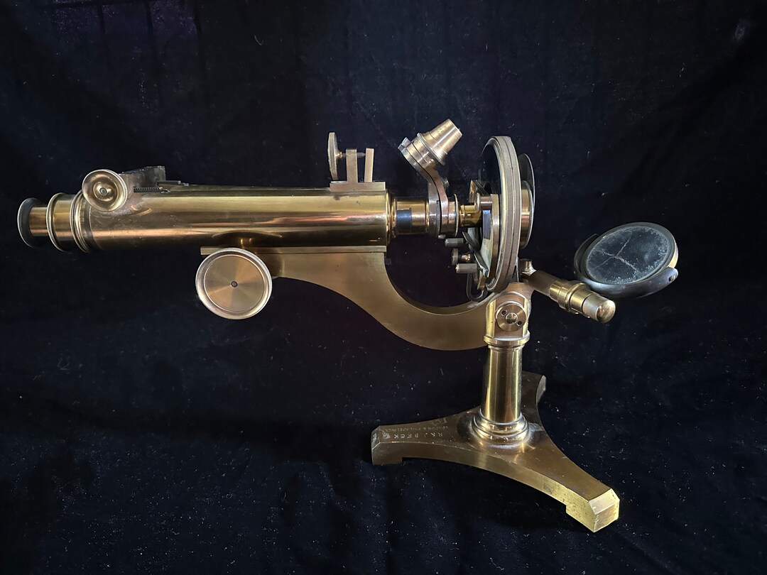 Antique Victorian Wenham Binocular Brass Microscope by R & J Beck: "the ...