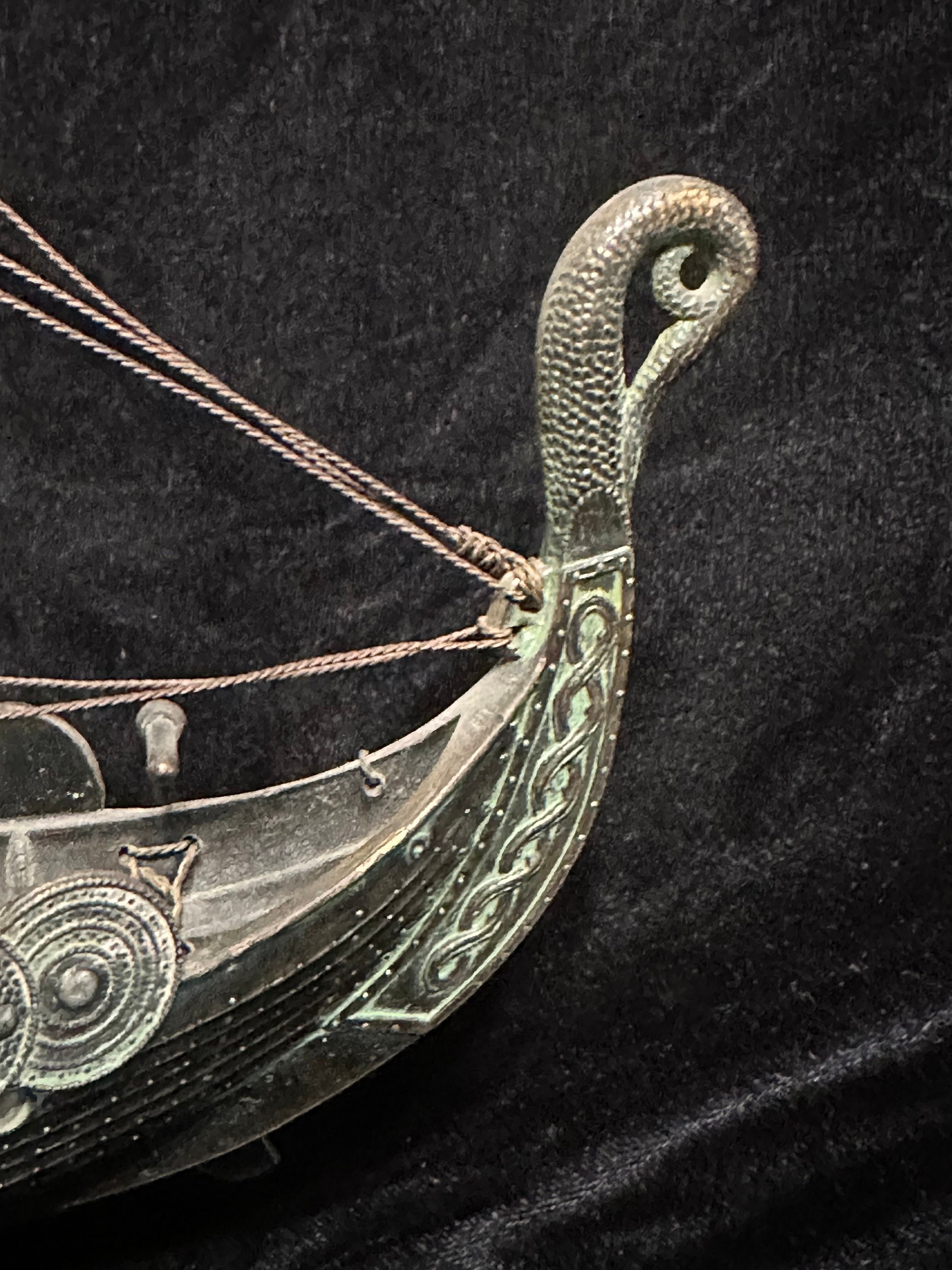 Vintage Bronze Model Viking Ship by Edward Aagaard of Copenhagen ...