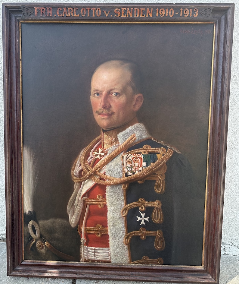 Antique Portrait Painting of a Prussian Major General - Etsy