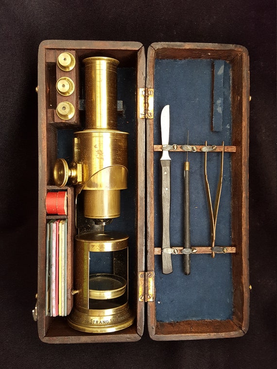 Antique Brass Martin type Drum Microscope by Steward London - Etsy