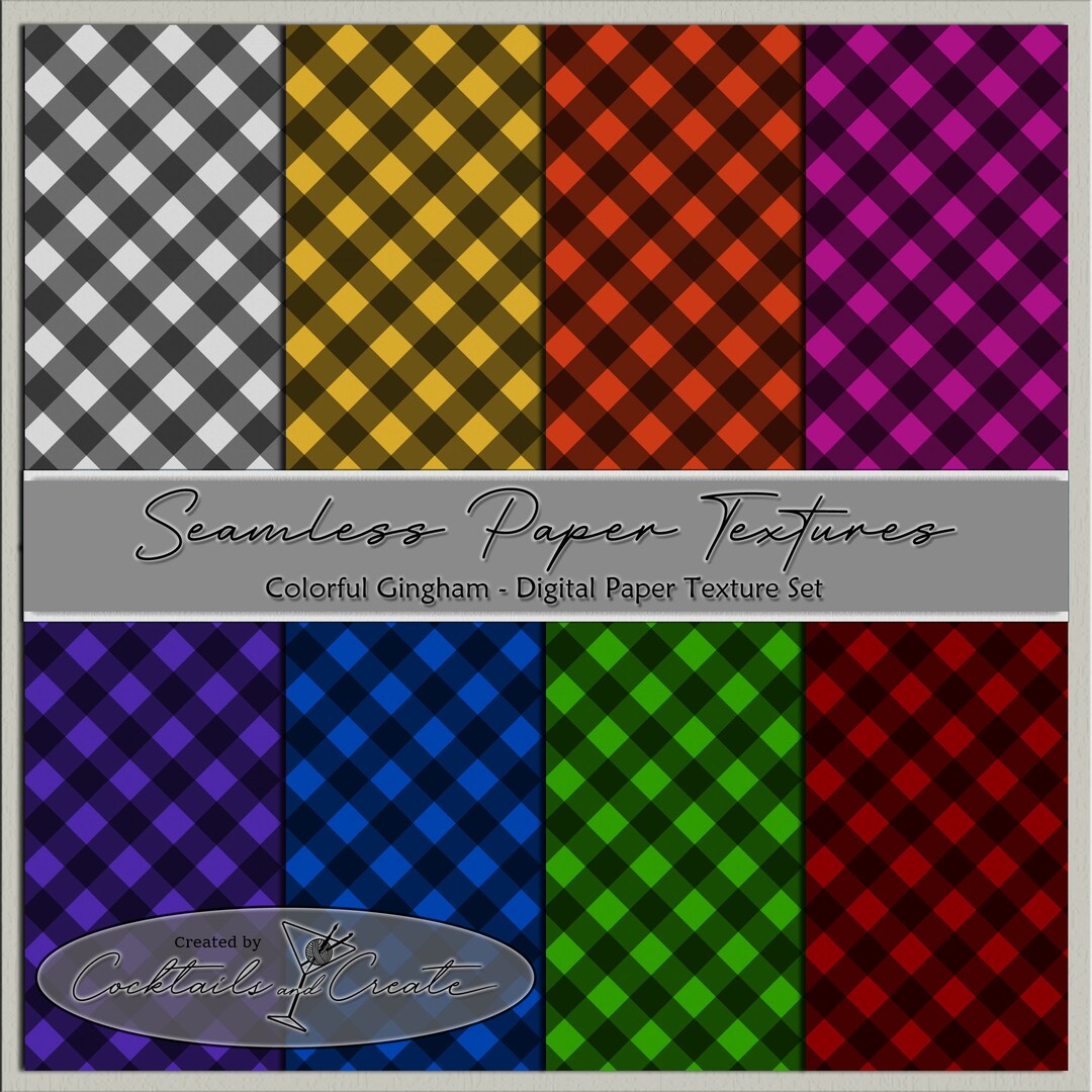 Colorful Gingham Seamless Digital Paper Texture 8pc Set - Etsy
