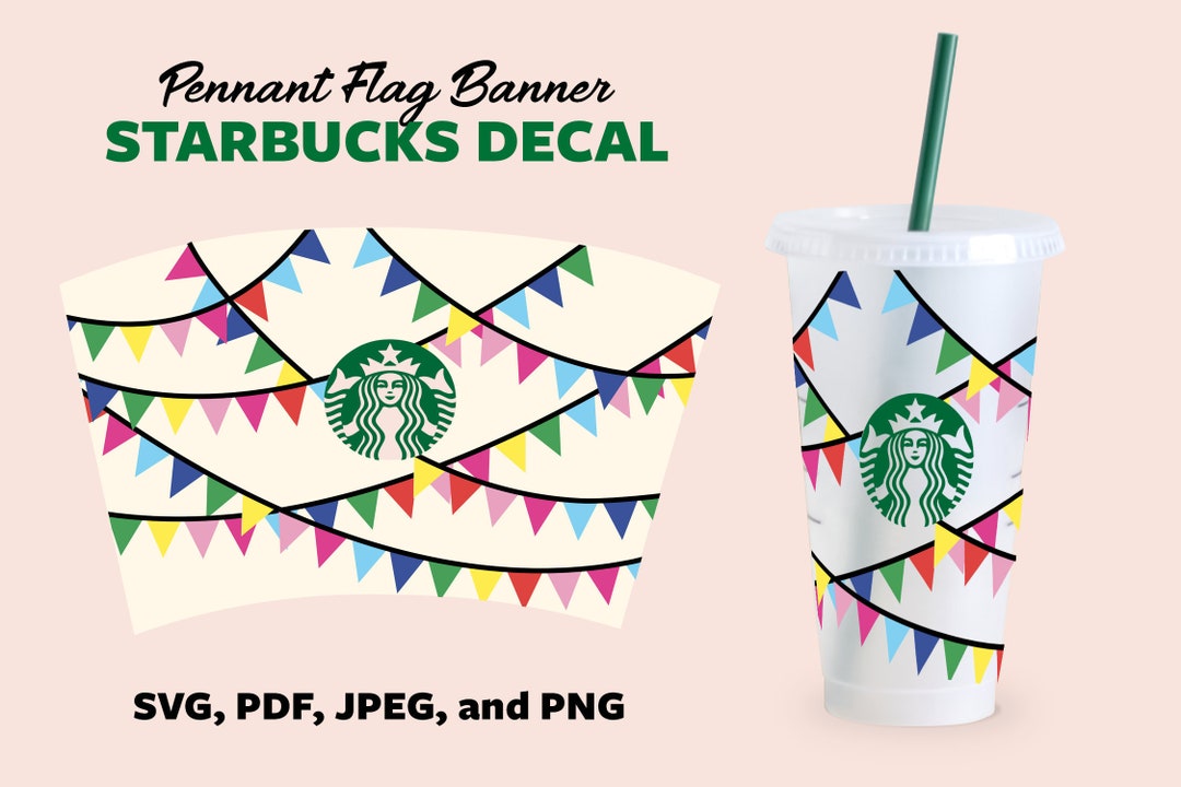 Pennant Flag Banner Starbucks Cup / Cold Cup Tumbler / Svg / Png ...
