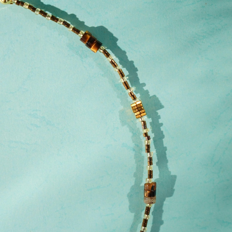 Delicate Unique Raw Tiger Eye Necklace, Women Dainty Tiger Eye Vintage ...