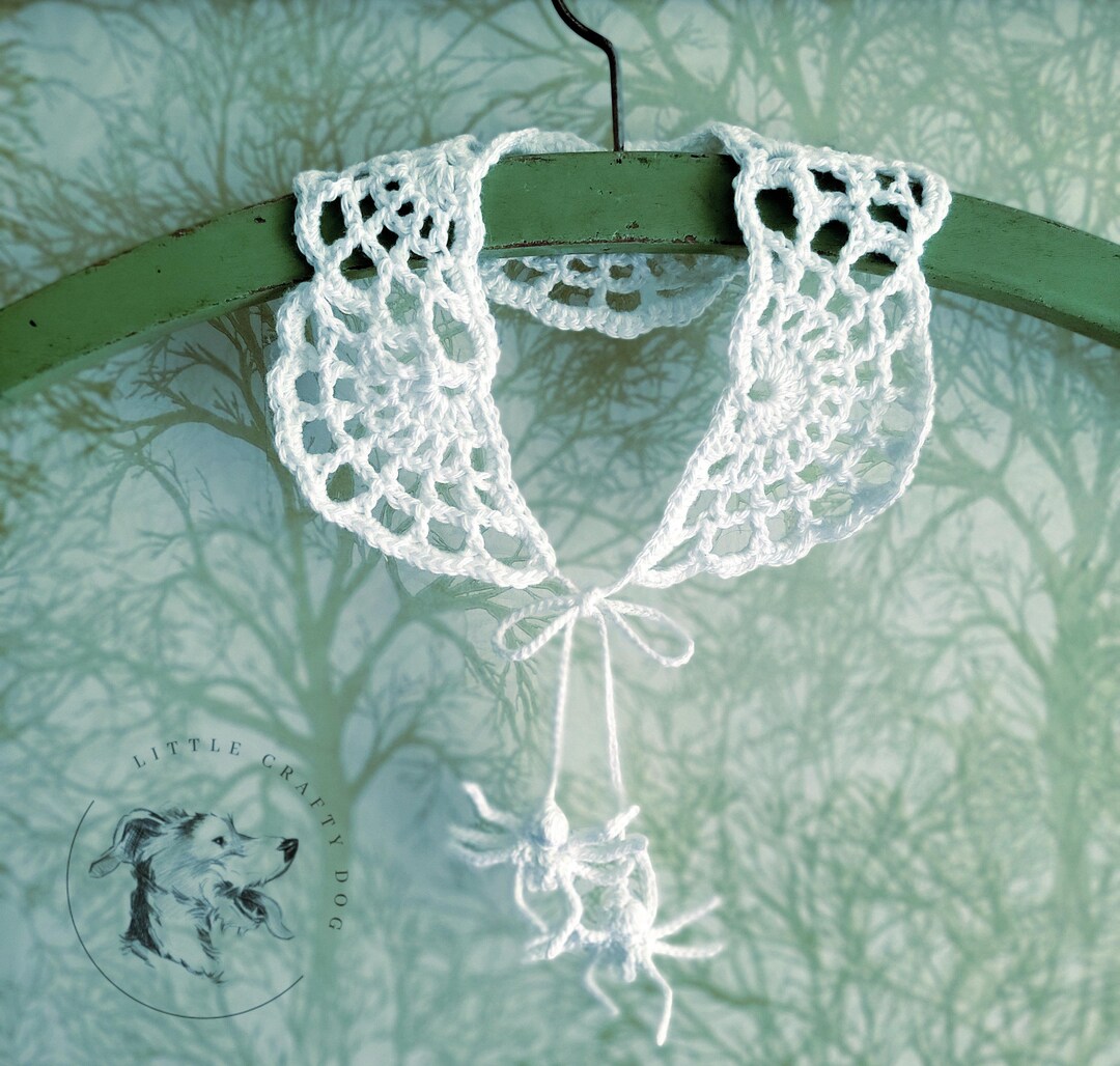 Spider Web Collar Crochet Pattern - US & UK Crochet Terms - Spooky ...