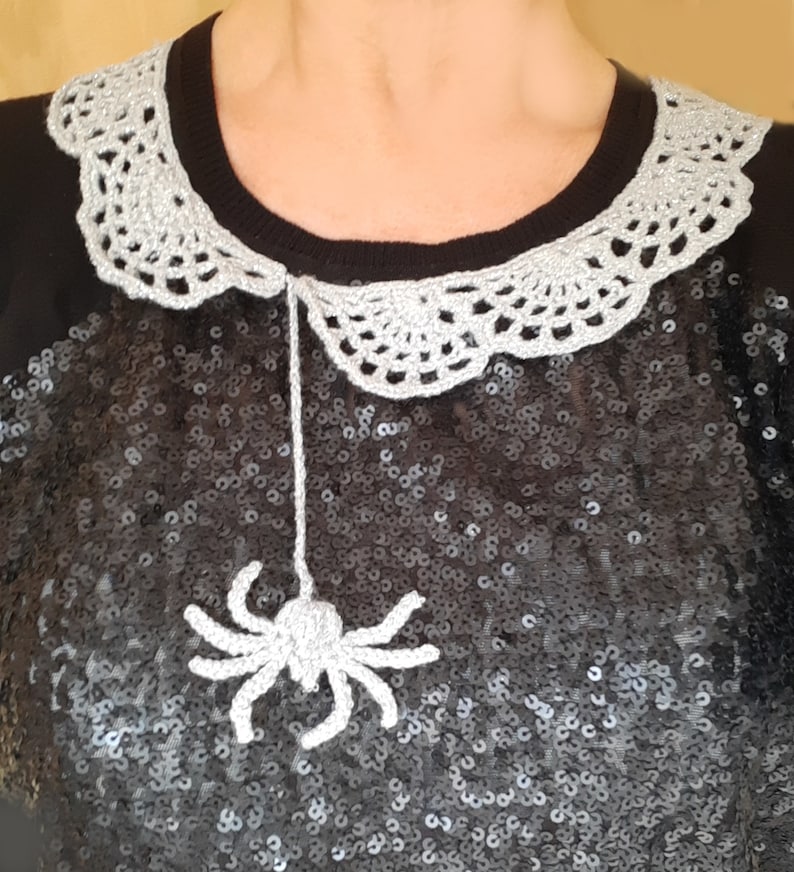 Spider Web Collar Crochet Pattern - US Crochet Terms - Halloween Outfit ...