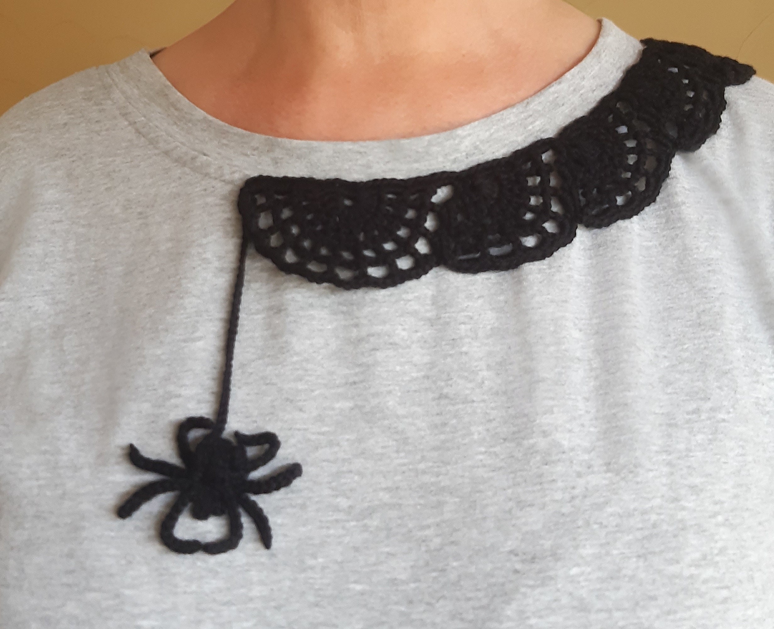 Spider Web Collar Crochet Pattern US Crochet Terms - Etsy Canada