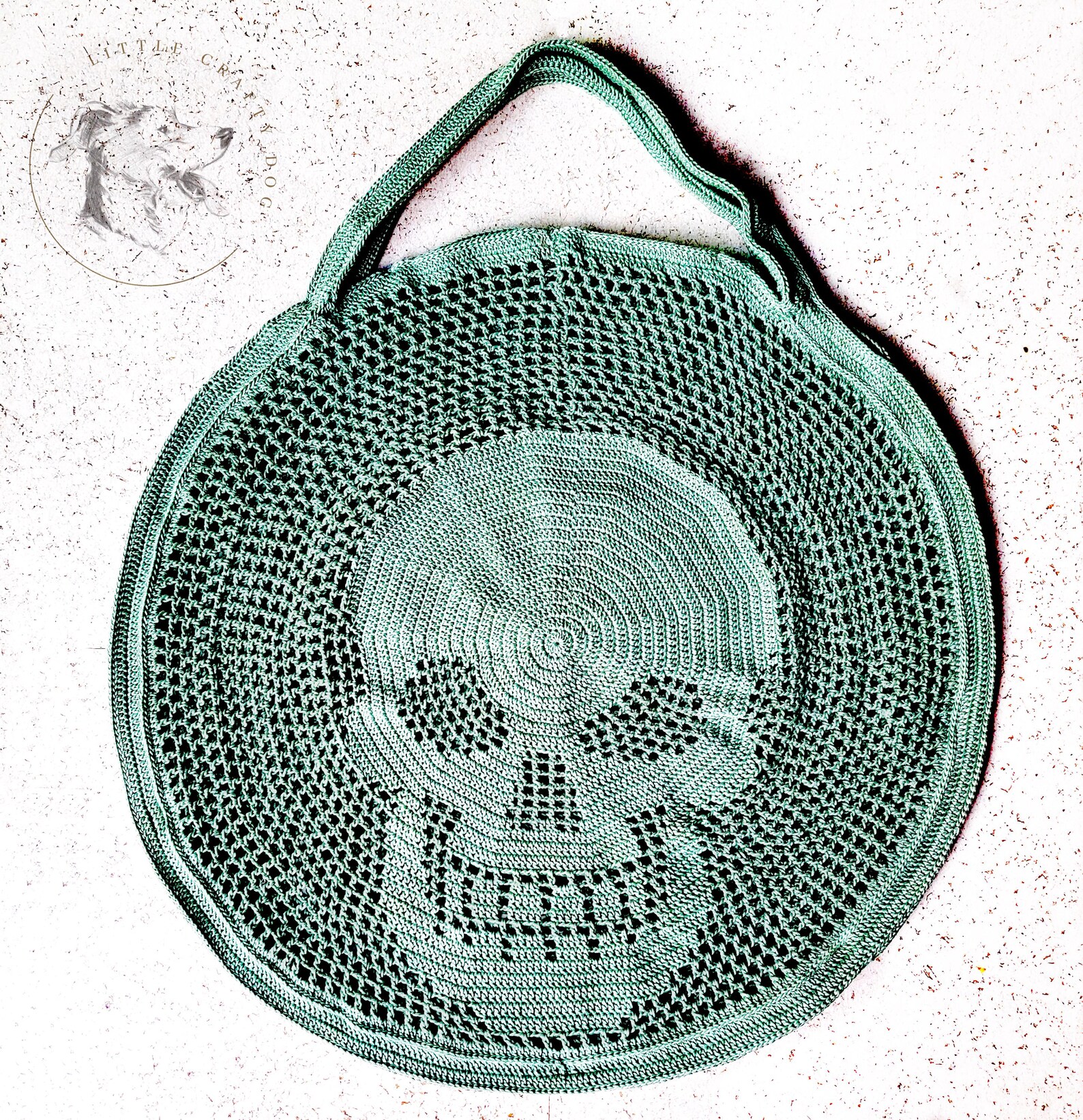 Crochet Skull Shoulder Bag Pattern, Large Filet Mesh, Size 3 Cotton ...