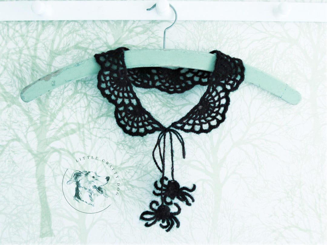 Halloween Spiderweb Collar Crochet Pattern, Halloween Decoration, Goth ...