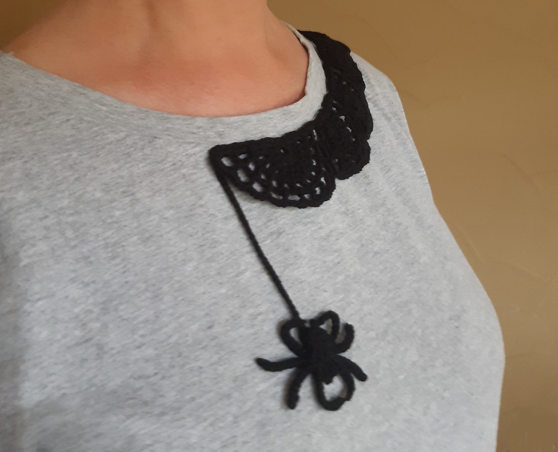 Spider Web Collar Crochet Pattern US Crochet Terms - Etsy Canada