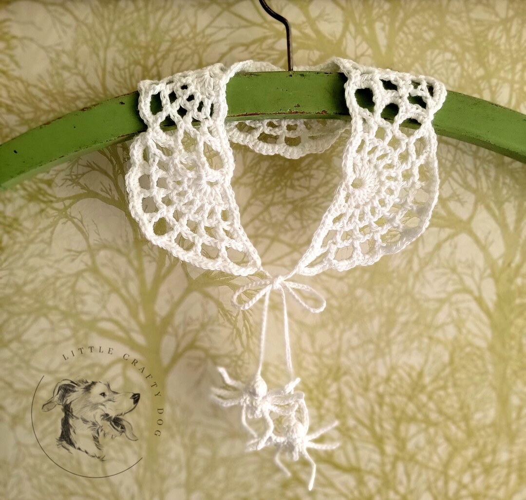 Spider Web Collar Crochet Pattern US & UK Crochet Terms Spooky ...