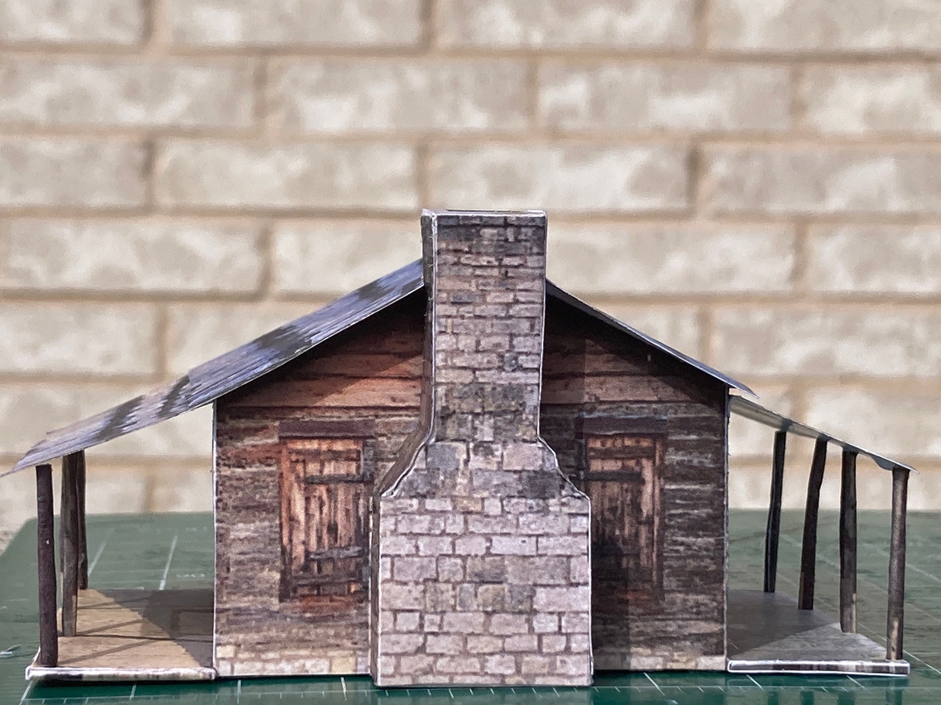 HO Scale Newton Log Cabin: Custom Cardstock Model Railroad Diorama - Etsy