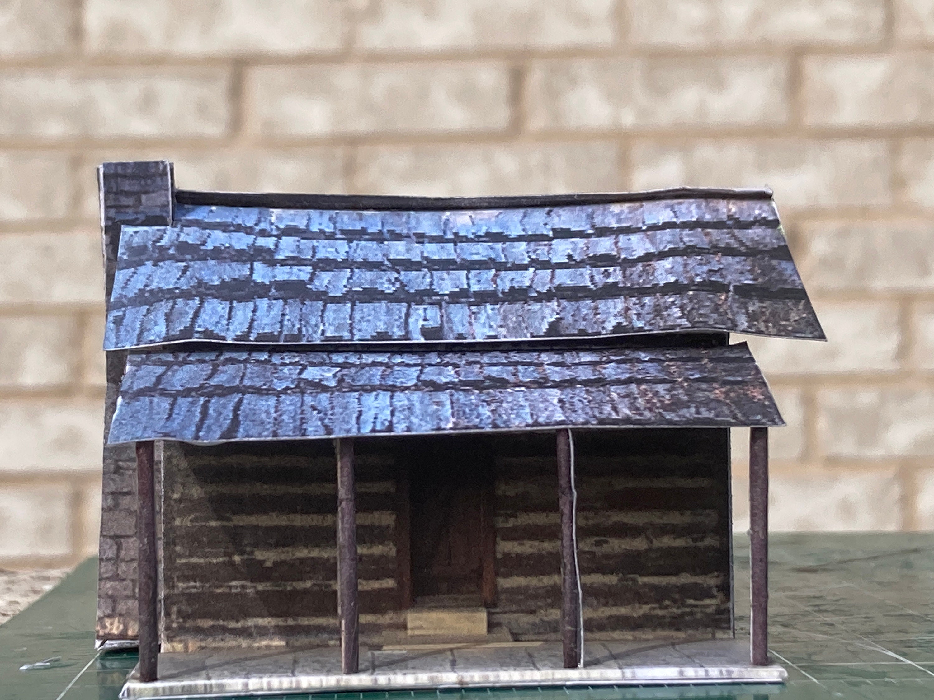 HO Scale Newton Log Cabin: Custom Cardstock Model Railroad Diorama - Etsy