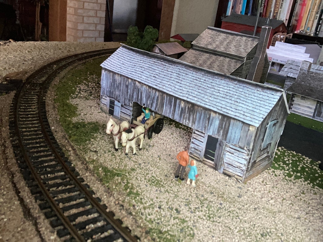HO Scale Cable Barn, Custom Built From Cardstock for School or History ...