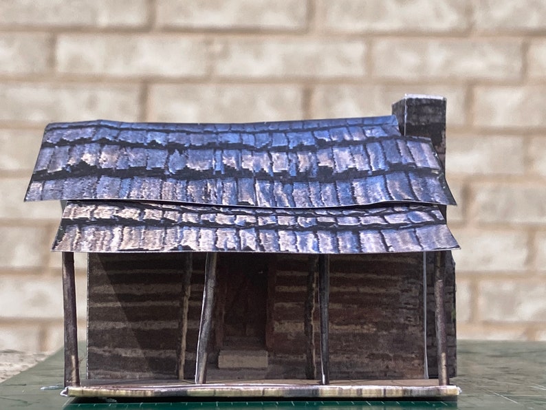 HO Scale Newton Log Cabin: Custom Cardstock Model Railroad Diorama - Etsy