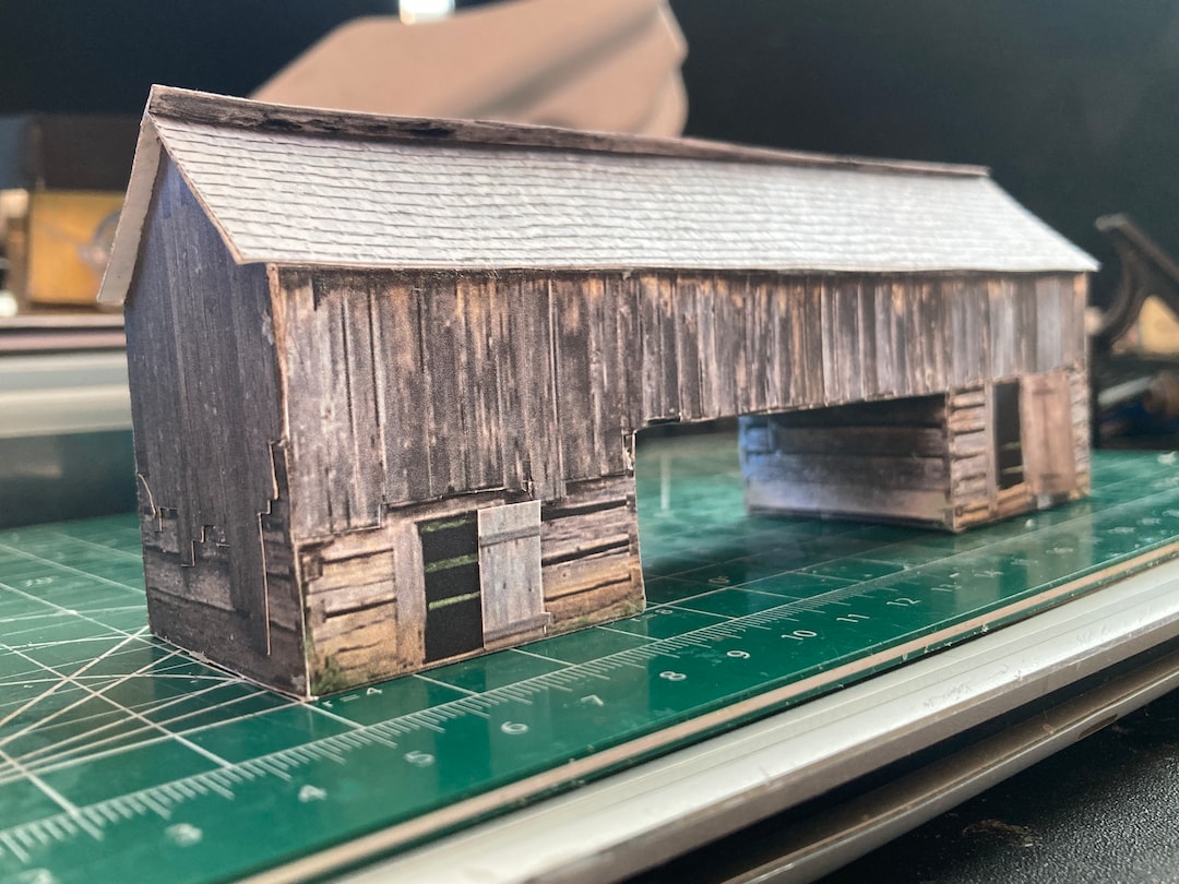 HO Scale Cable Barn Custom Built From Cardstock for School or - Etsy
