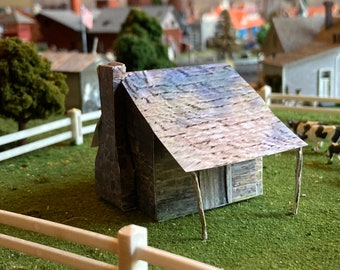 HO Scale (1/87) Hico Log Cabin Miniature Model Old West Built to Order ...