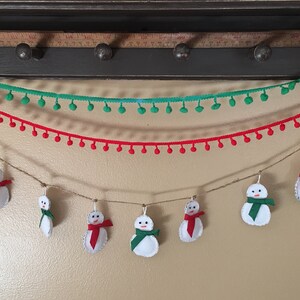 Snowman Garland Handmade Felt Garland - Etsy