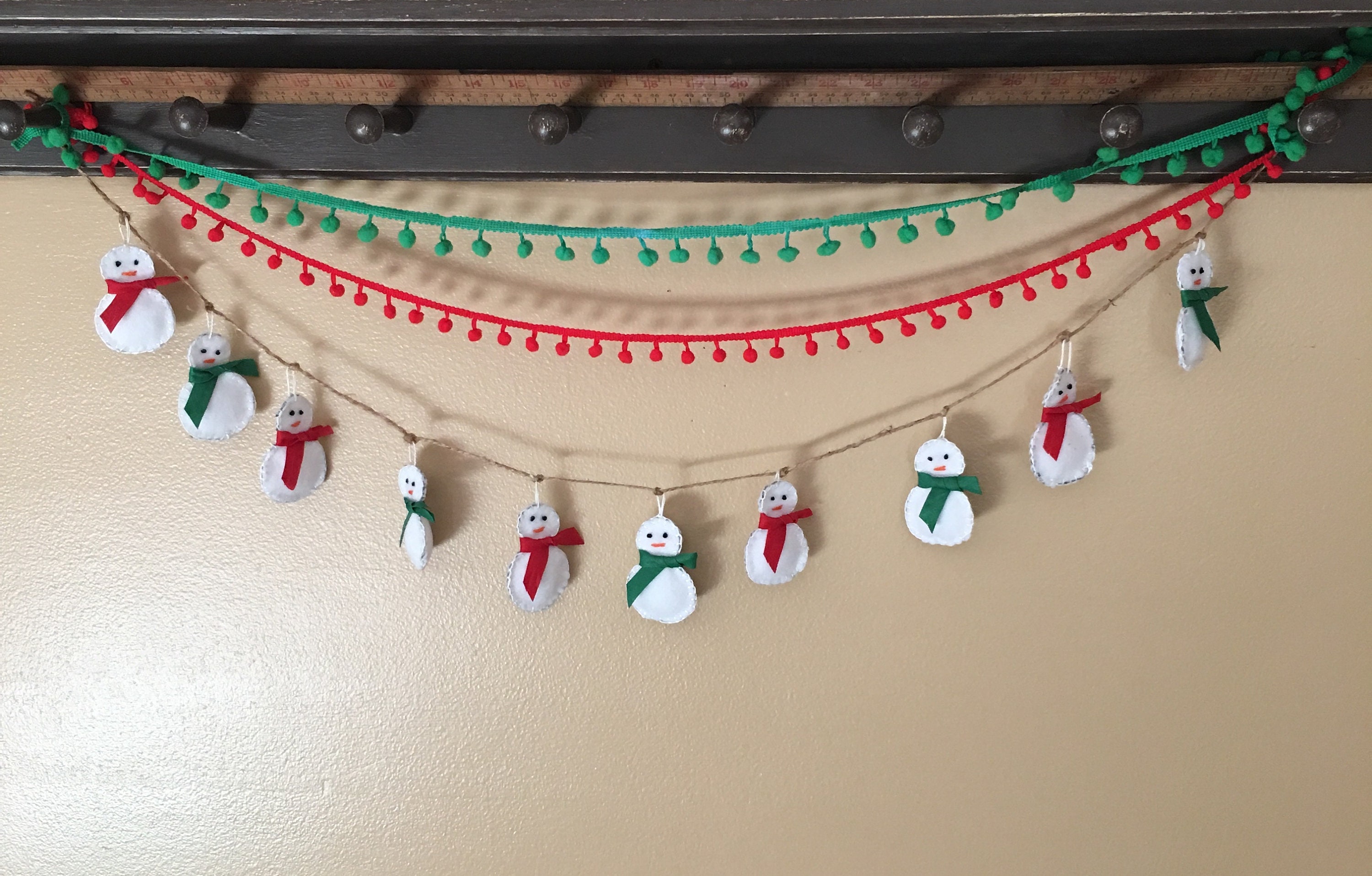 Snowman Garland Handmade Felt Garland - Etsy