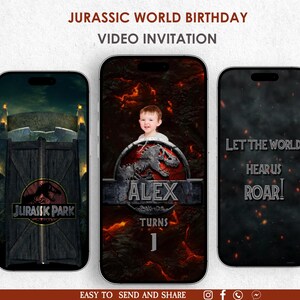 Jurassic World Birthday Invitation - World Dinosaur Park Birthday Invitation - Kids Birthday ...