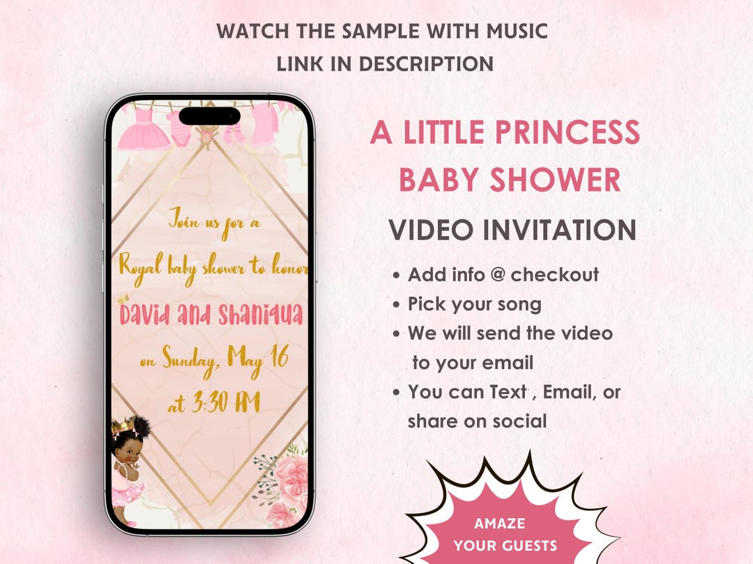 Little Princess Pink Baby Shower Invitation - Our Little Princess is on ...