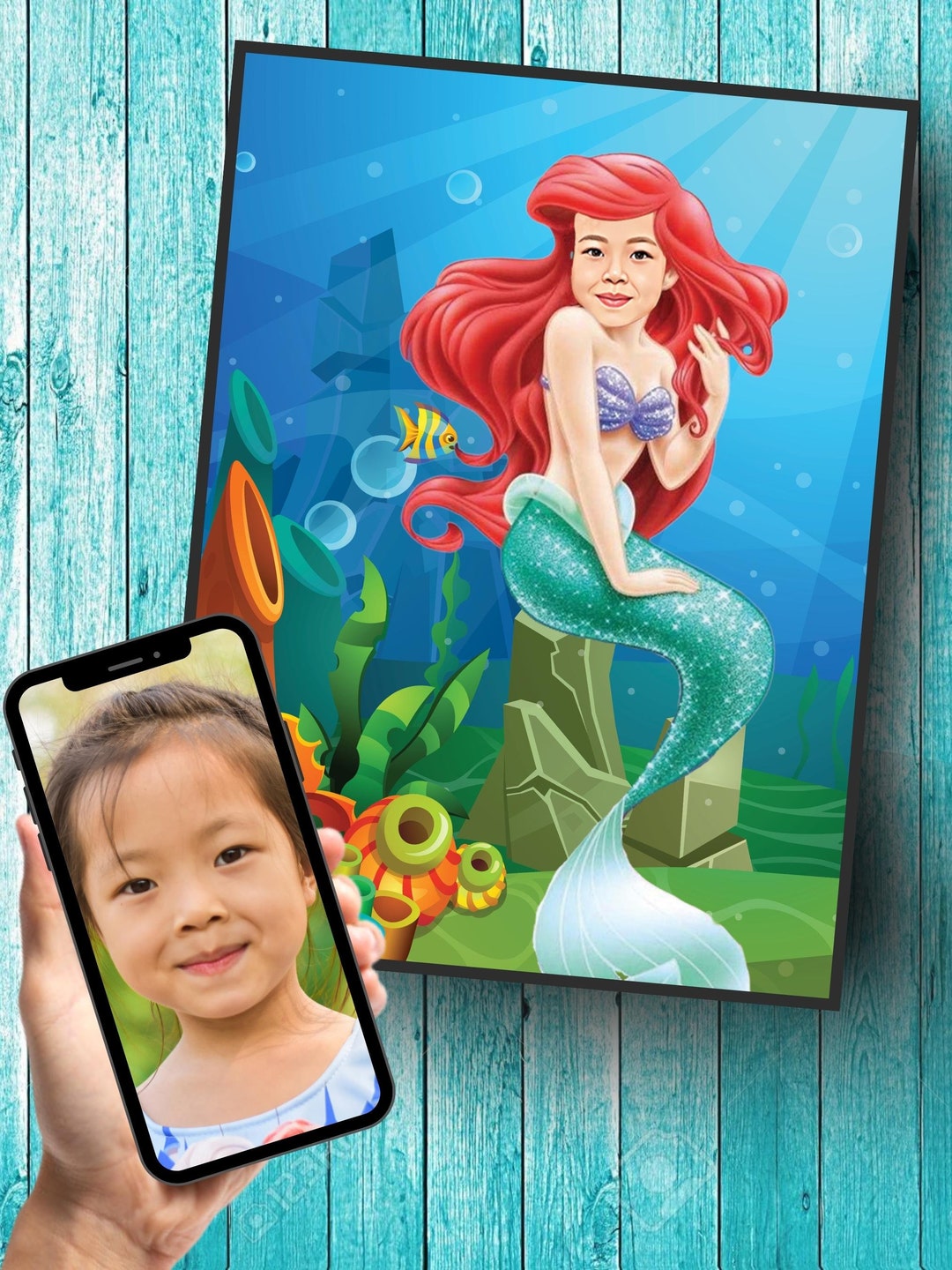 Custom Princess Ariel Digital Portrait - Special Little Mermaid ...