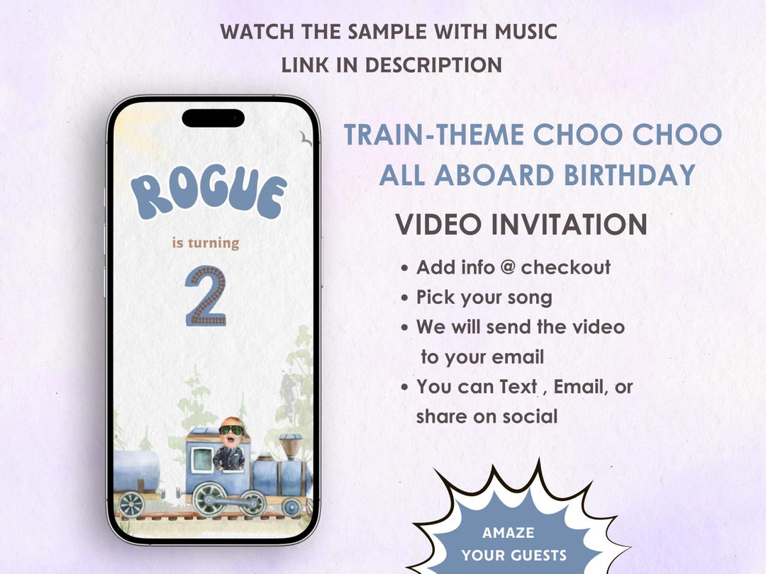 Train-theme Birthday Adventure Invitation - Choo Choo All Aboard ...