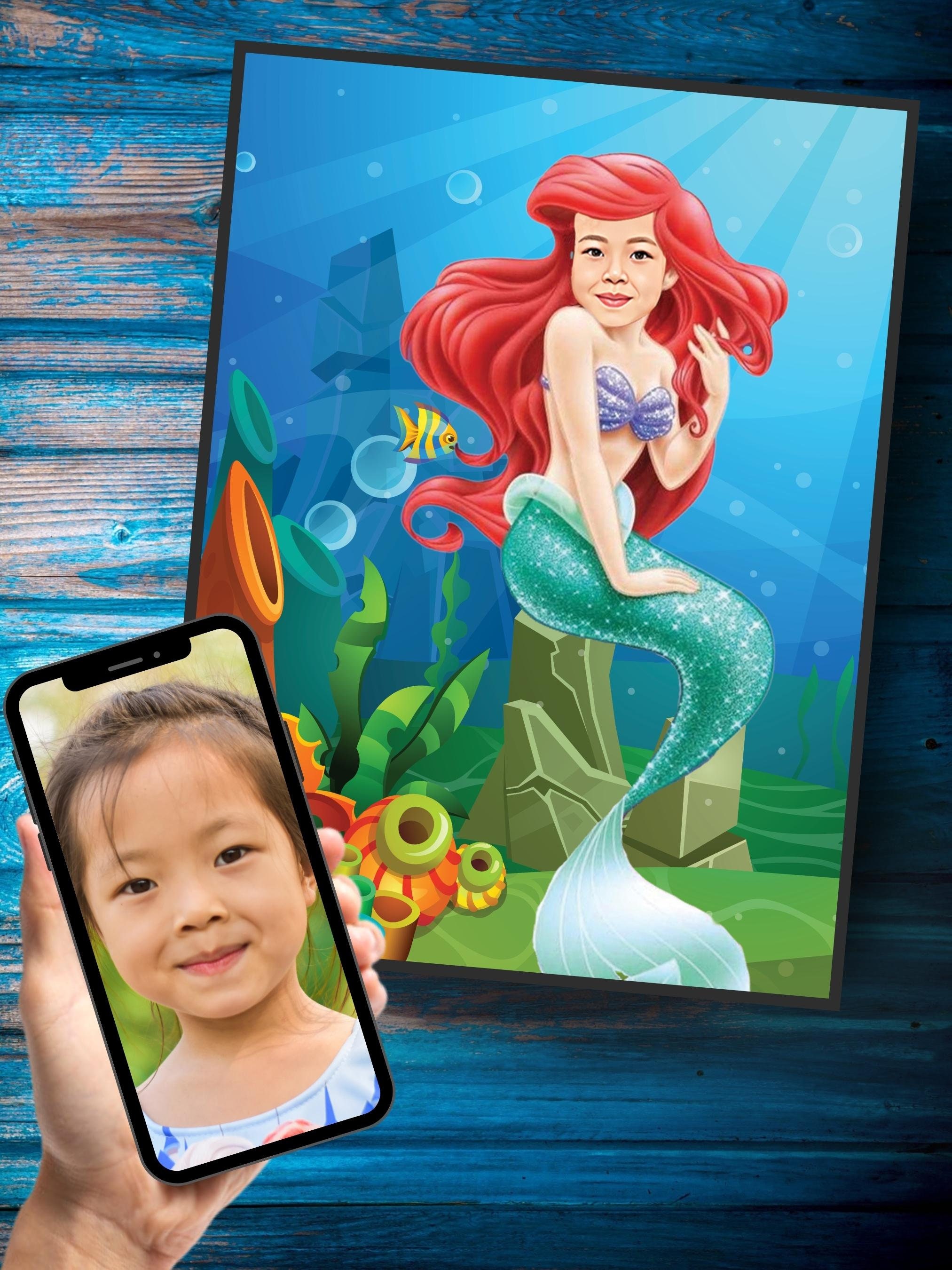 Custom Princess Ariel Digital Portrait - Special Little Mermaid ...