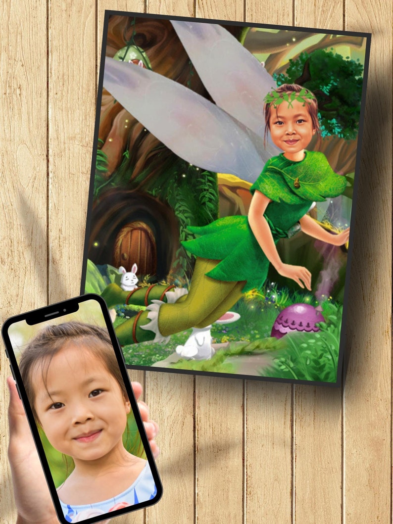 Custom Tinker Bell Digital Portrait Special Fairy/peterpan Caricature ...