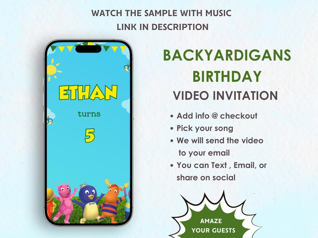 Backyardigans Birthday Video Invitation - Backyardigans Kids Birthday ...