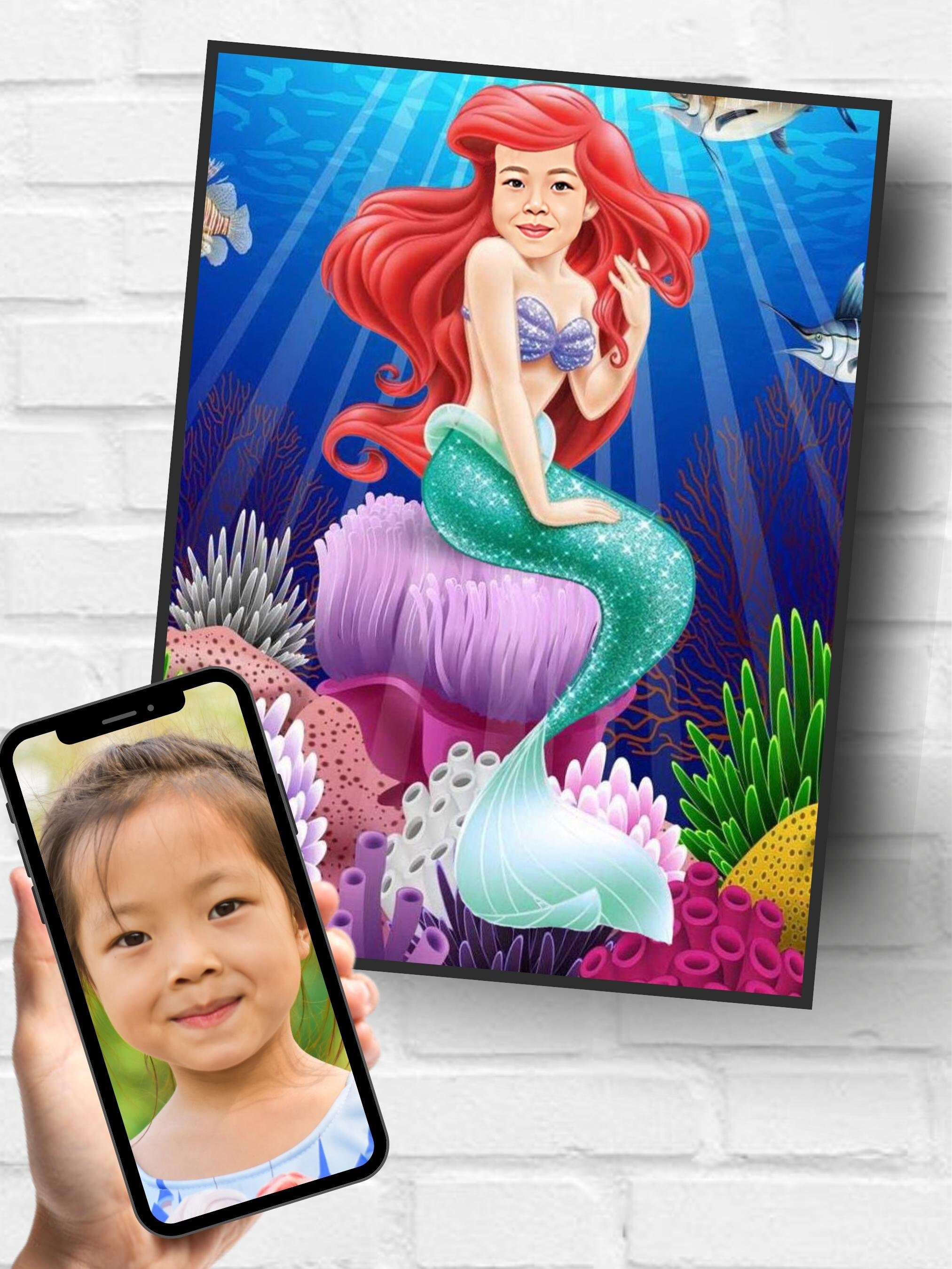 Custom Princess Ariel Digital Portrait - Special Little Mermaid ...
