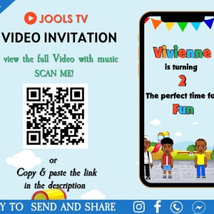 Jools Tv Birthday Video Invitation - Kids Tv Digital Party Invitation ...