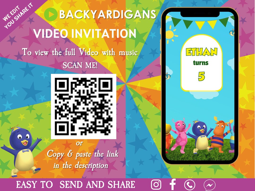 Backyardigans Birthday Video Invitation - Backyardigans Kids Birthday ...