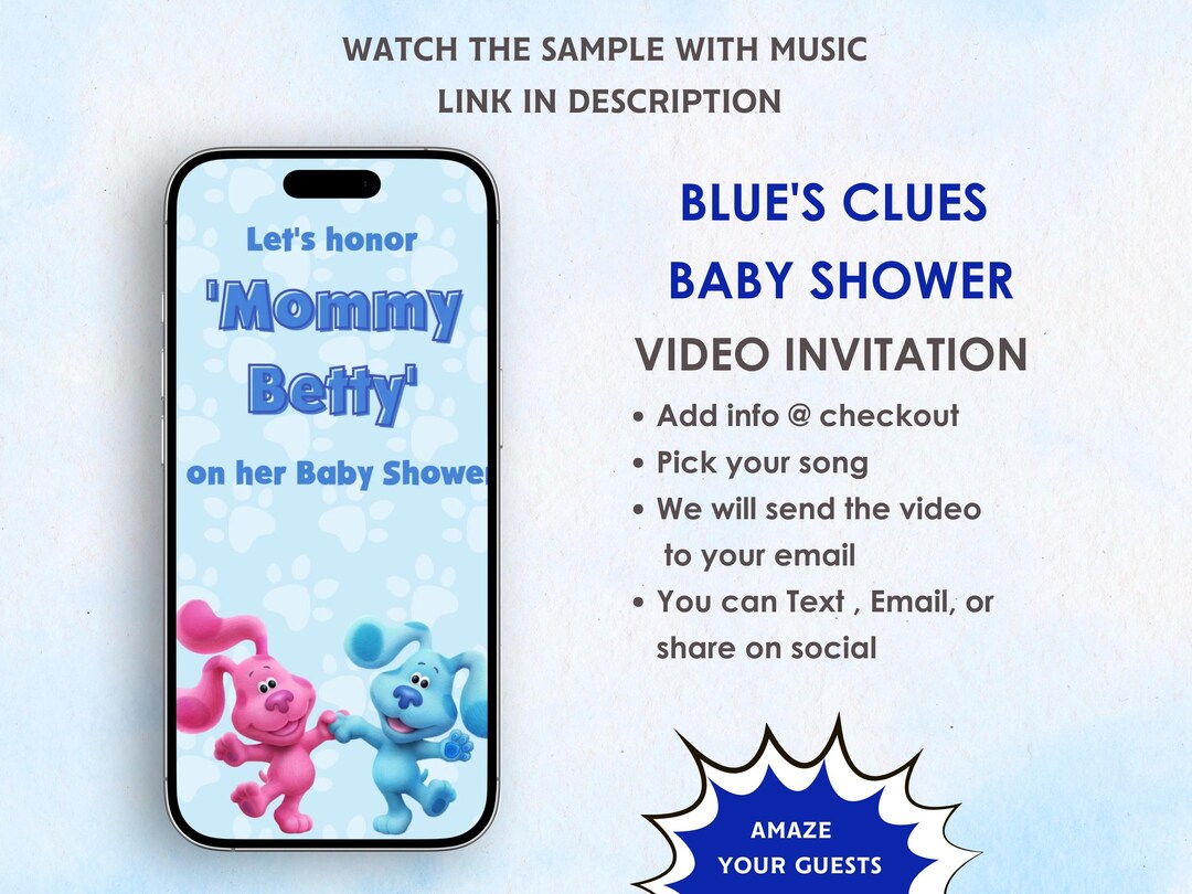 Blue's Clues Baby Shower Video Invitation - Blue's Clues Baby Shower ...