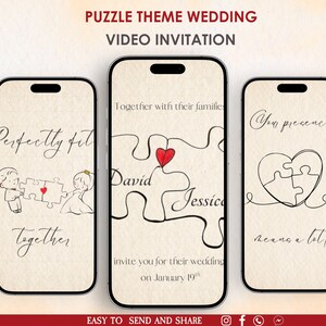 Puzzle Wedding Video Invitation - Perfectly Fit Together Wedding Invite ...