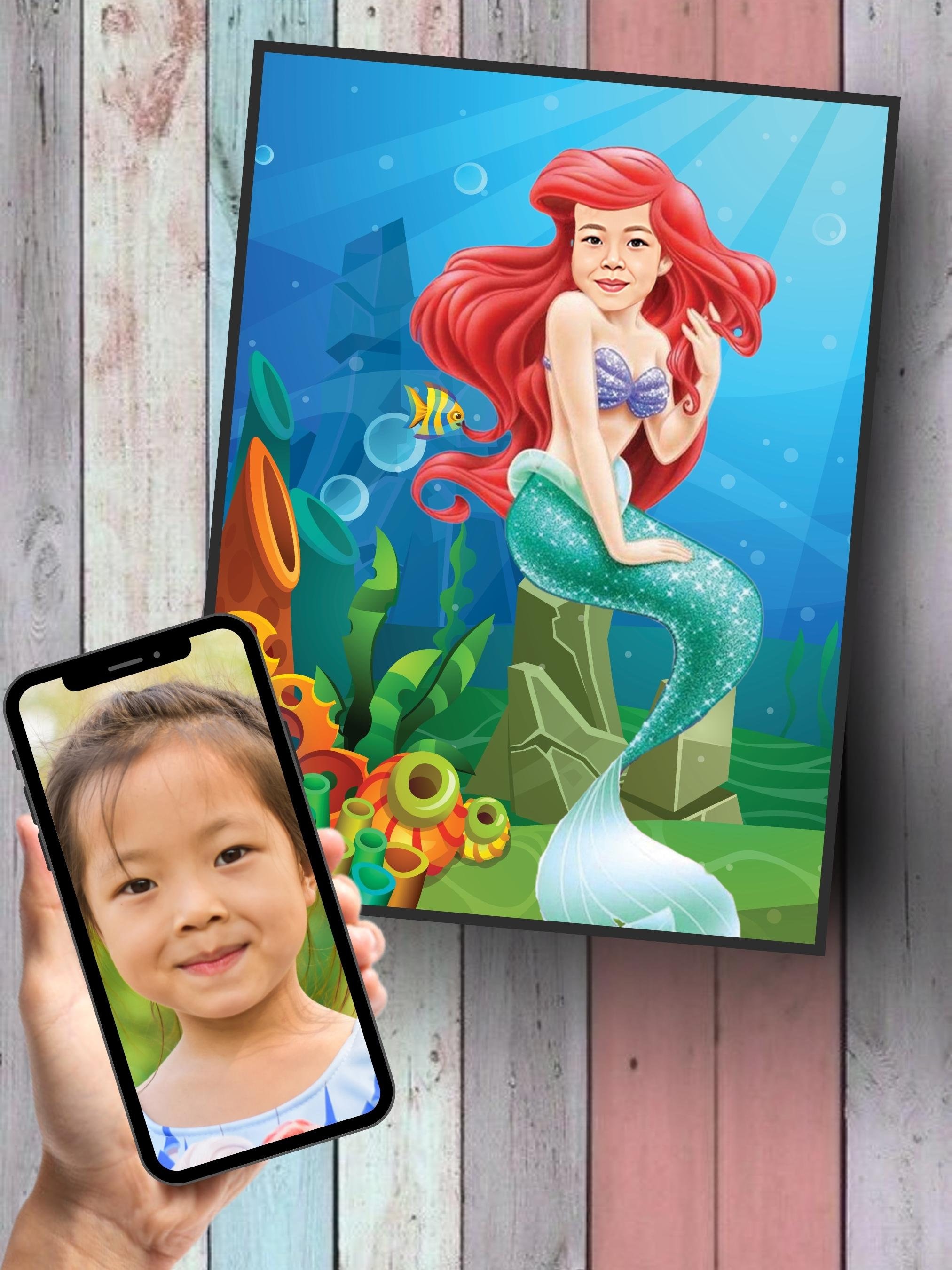 Custom Princess Ariel Digital Portrait - Special Little Mermaid ...