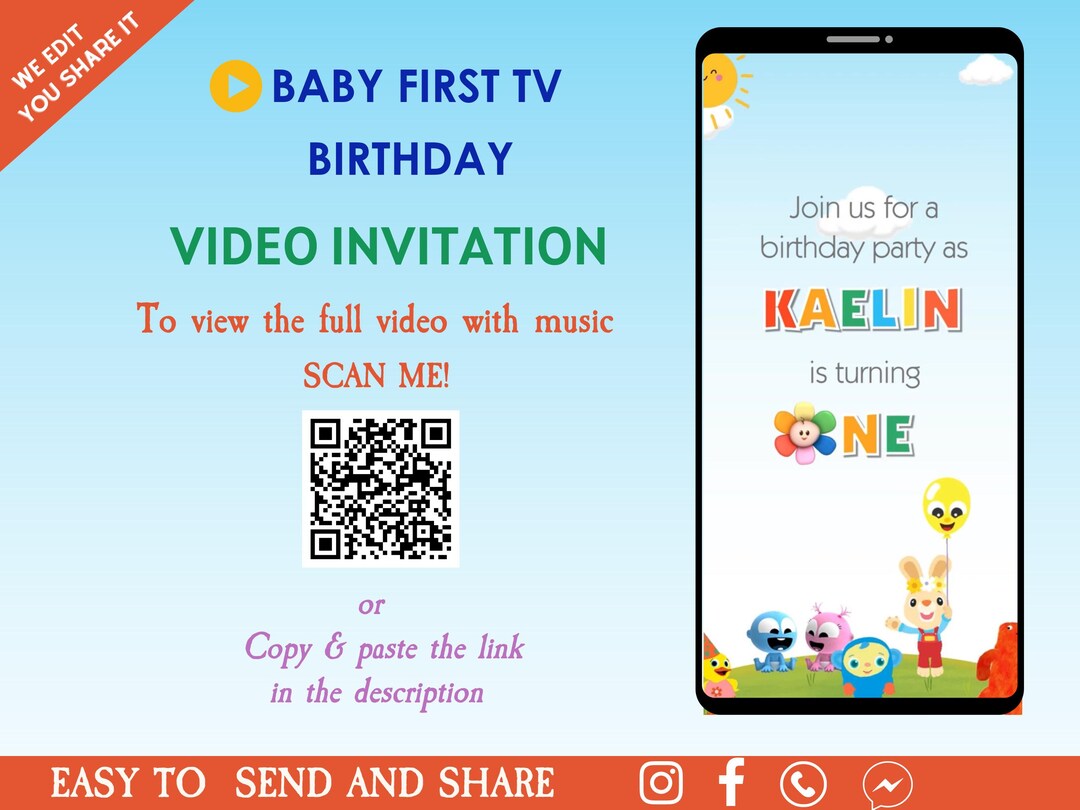 Baby First Tv Birthday Video Invitation Peek A Boo First Tv Birthday ...