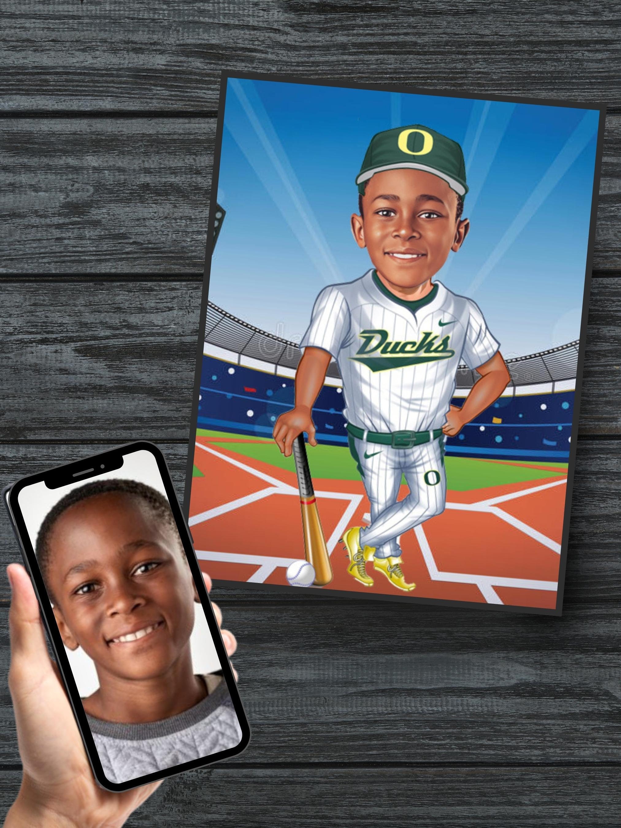 Custom Baseball Kid Digital Portrait Special Customized Caricature - Etsy