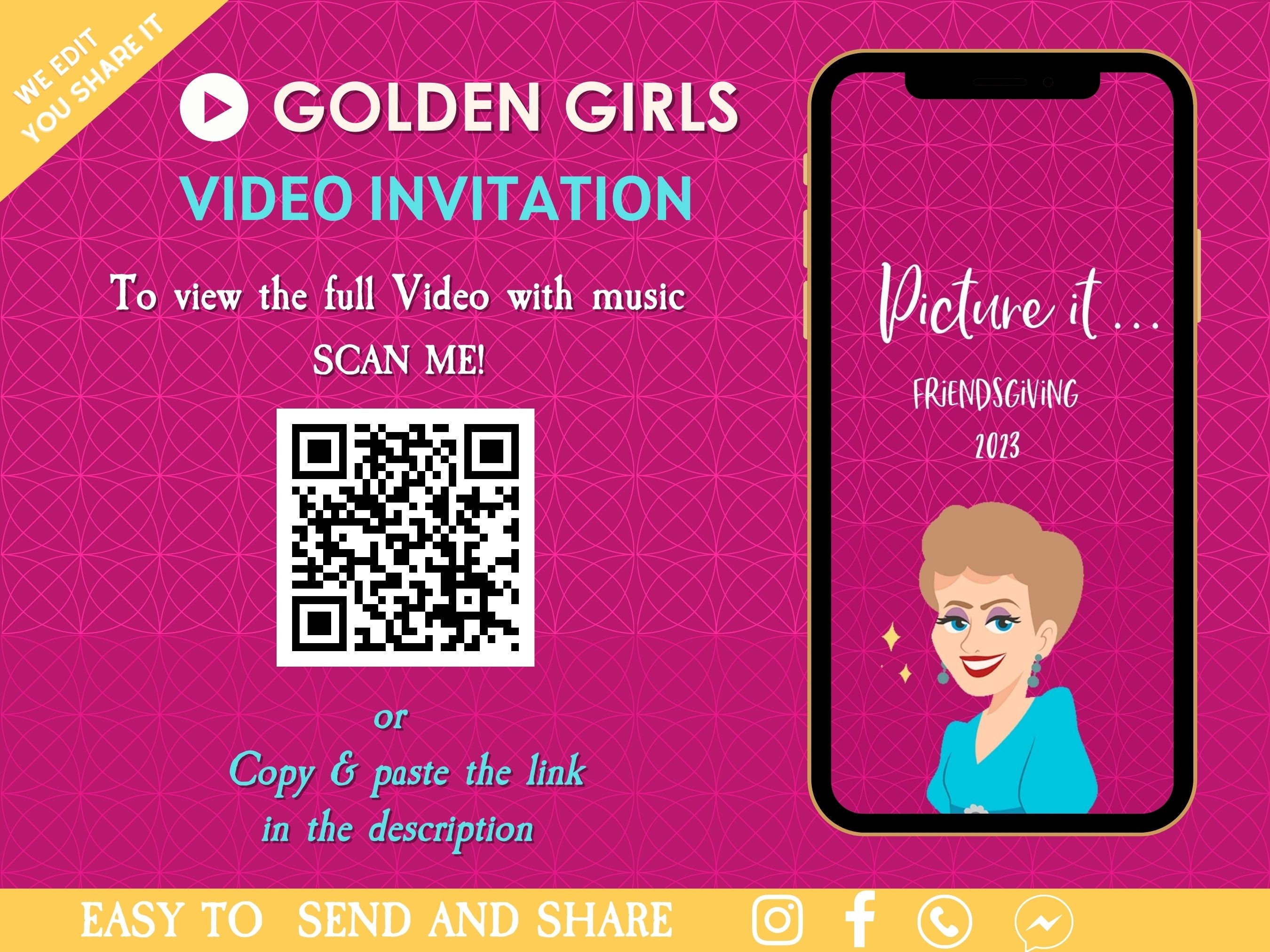Golden Girls Birthday Party Invitation Golden Girls Party Invite ...
