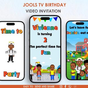 Jools Tv Birthday Video Invitation - Kids Tv Digital Party Invitation ...