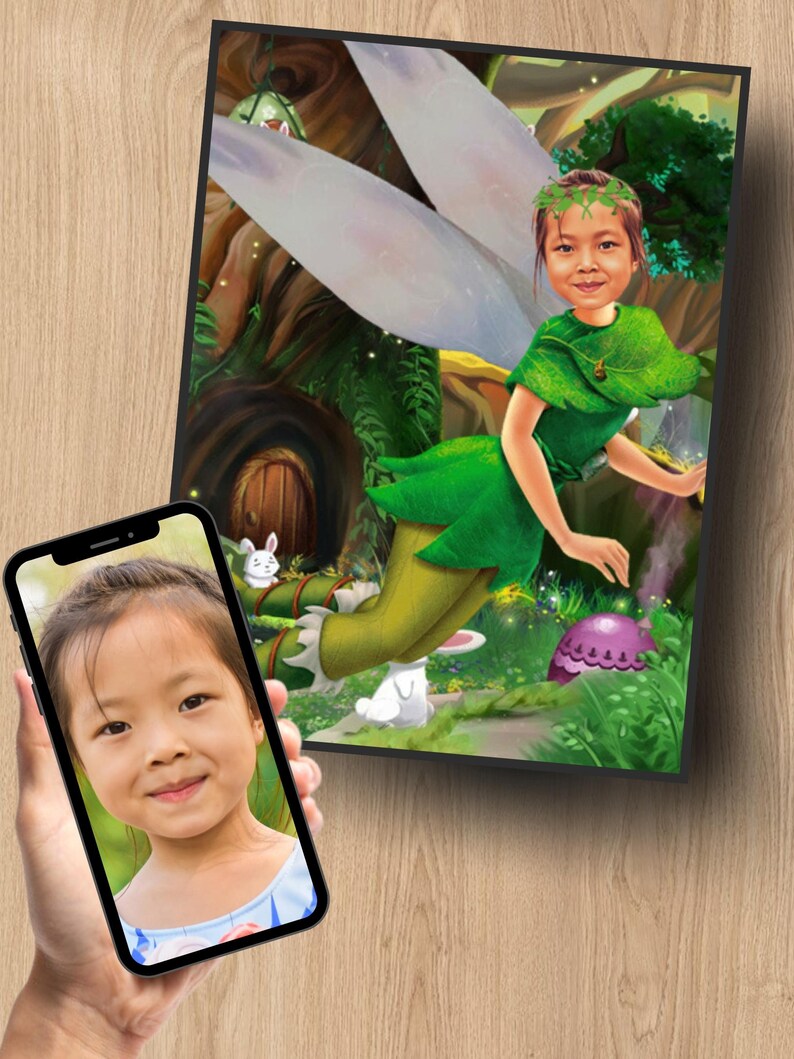Custom Tinker Bell Digital Portrait Special Fairy/peterpan Caricature ...