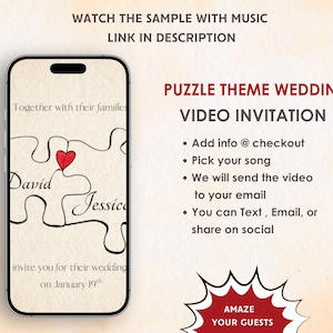 Puzzle Wedding Video Invitation - Perfectly Fit Together Wedding Invite ...