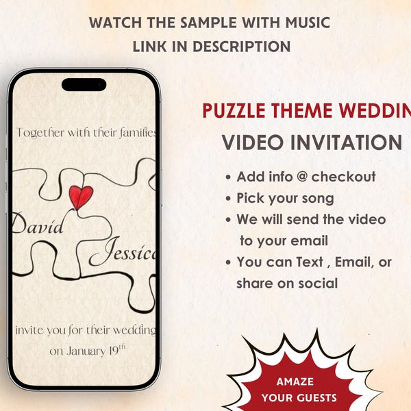 Puzzle Invitation - Etsy