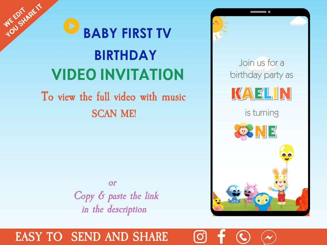 Baby First Tv Birthday Video Invitation Peek A Boo First Tv Birthday ...