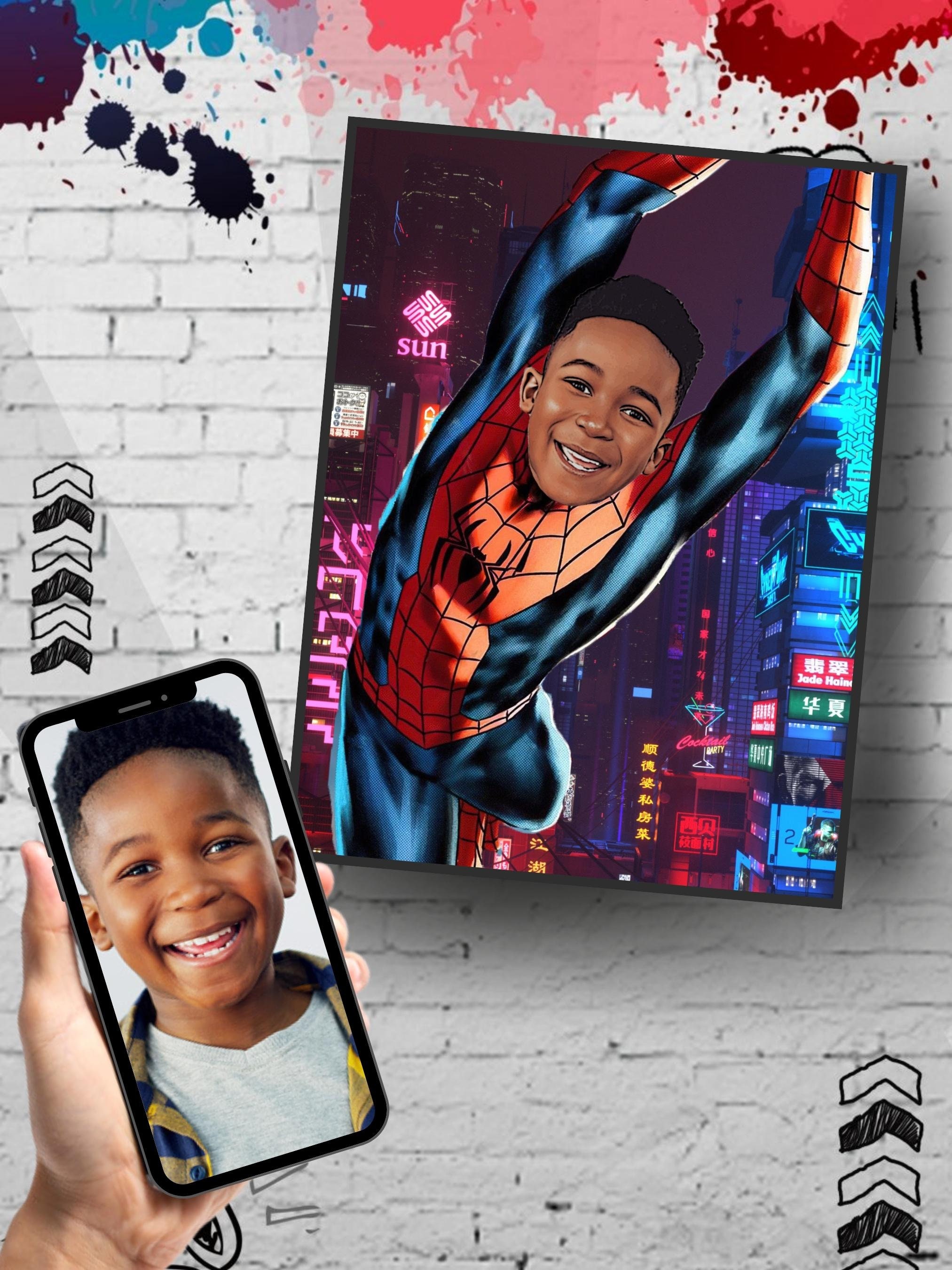 Custom Spider Man Digital Portrait Special Marvel Avengers Superhero 