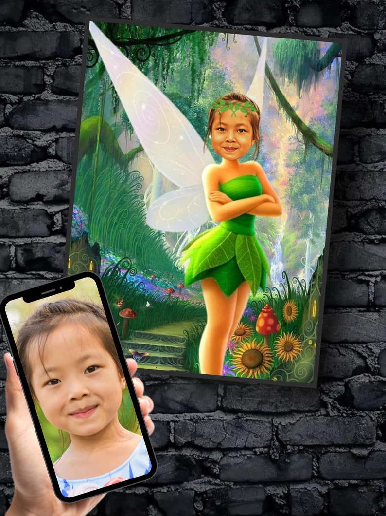 Custom Tinker Bell Digital Portrait Special Fairy/peterpan Caricature ...