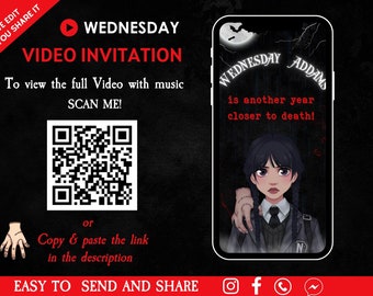 Wednesday Addams Birthday Invite - Etsy